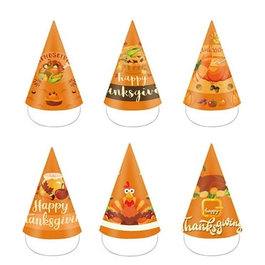 6Pcs Thanksgiving Hat Turkey Paper Hat Craft DIY Thanksgiving School ...