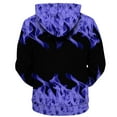Brglopf Mens Hooded Sweatshirts Fall 2024 Novelty 3d Flame Printed