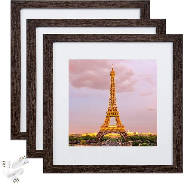8x8 Picture Frame Set of 3,Display Pictures 5x5 with Mat or 8x8 Without ...