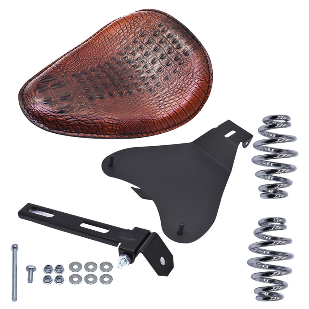 LABLT Black/Brown Bobber Motorcycle Solo Seat Spring Bracket for Honda ...