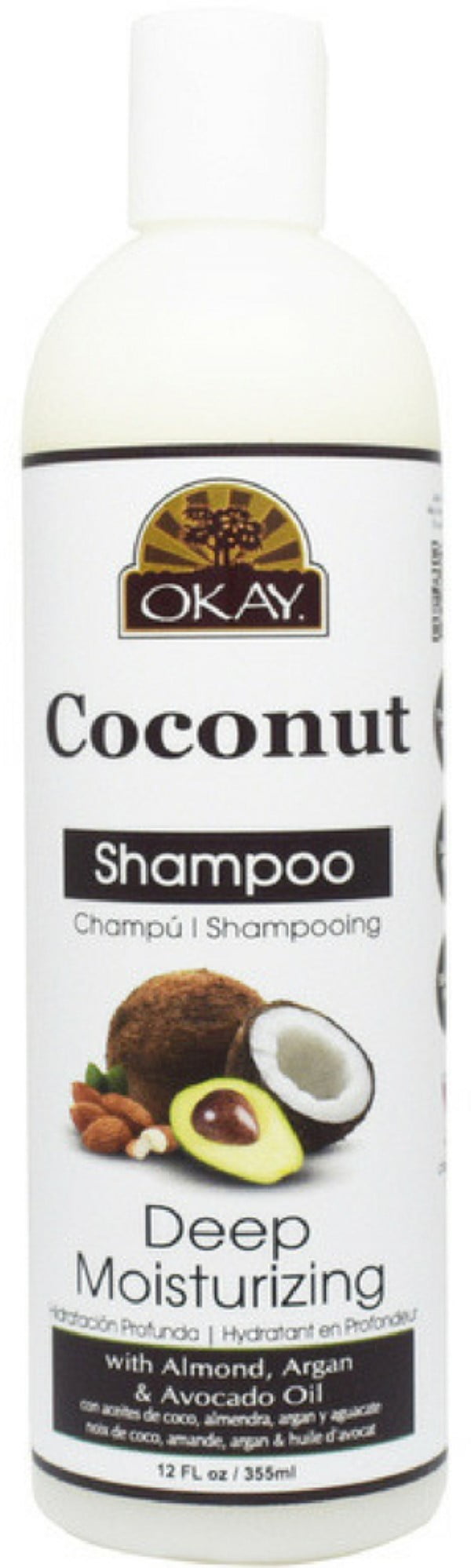 Okay Pure Naturals Coconut Shampoo Deep Moisturizing 12 oz (Pack of 3 ...