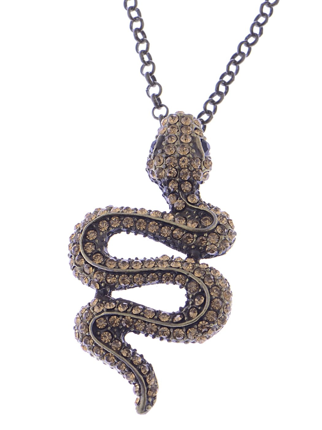 Antique Brass Smoky Topaz Crystal Rhinestone Snake Reptile Lover ...