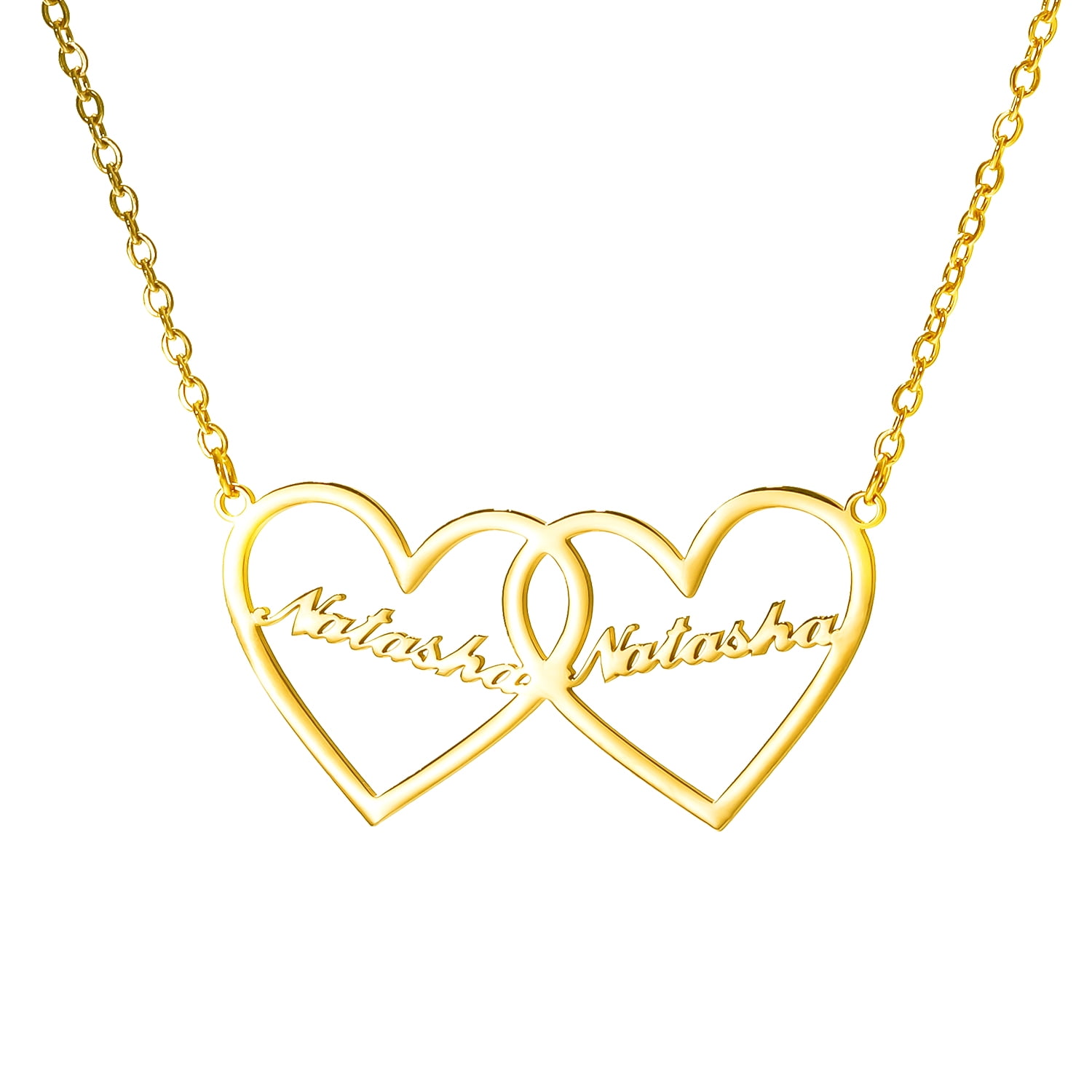 Vakki 18K Gold Plated Personalized Name Pendant Necklace Customized Any ...