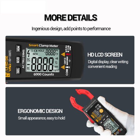 Manual & Auto Integrated Clamp Meter Auto Meter 6000 Digital Clamp ...