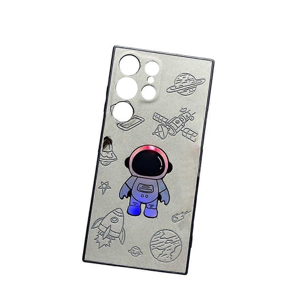 S24Ultra Phone Case Luxury Vintage Astronaut Laser Lamb Skin Leather ...