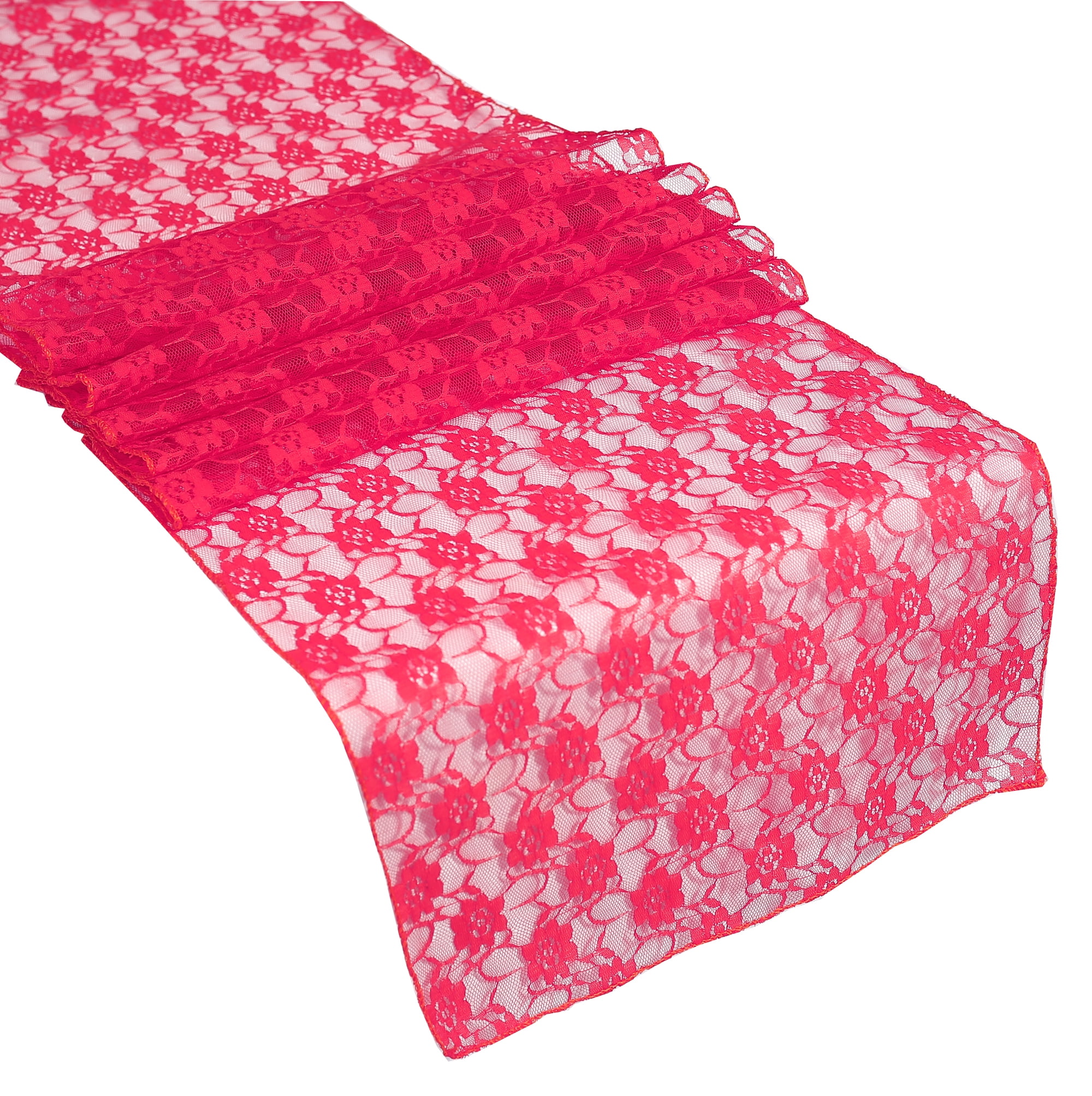 MDS Pack of 10 Wedding 12 x 108 inch Lace Table Runner for Wedding ...