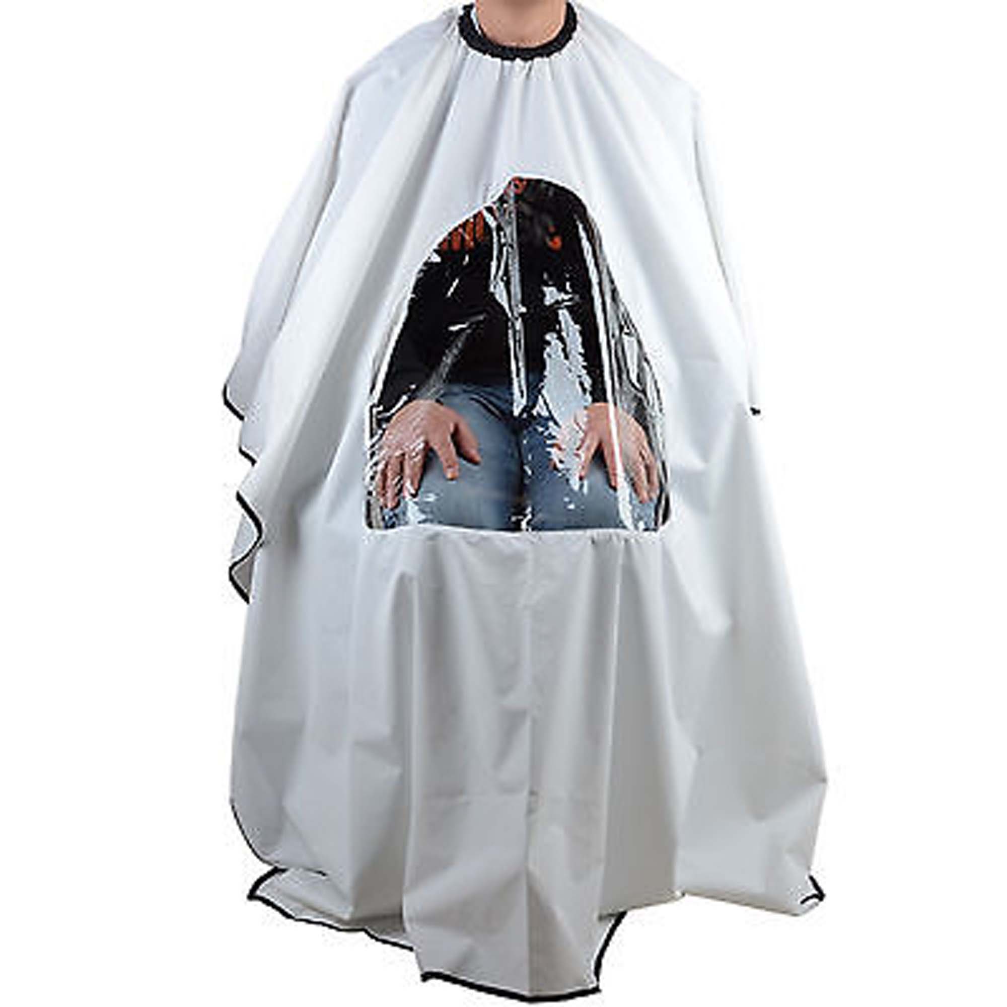 Spring hue Barber Gown Cape Hairdresser Cloth with transparent Window ...