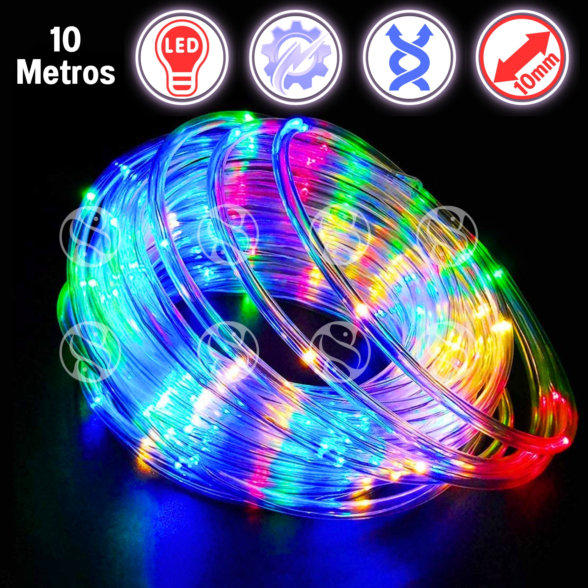 Manguera navideña decorativa luz led Multicolor 10 metros DOSYU DY ...