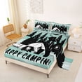 Catabedysis Rustic Camping Bed Sheets,Bear Tent Print Full Size Sheets ...