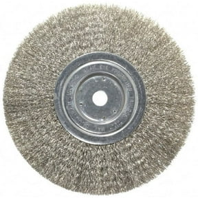 Weiler Narrow Face Crimped Wire Wheel, 8 in D x 3/4 W, .006 Stainless ...
