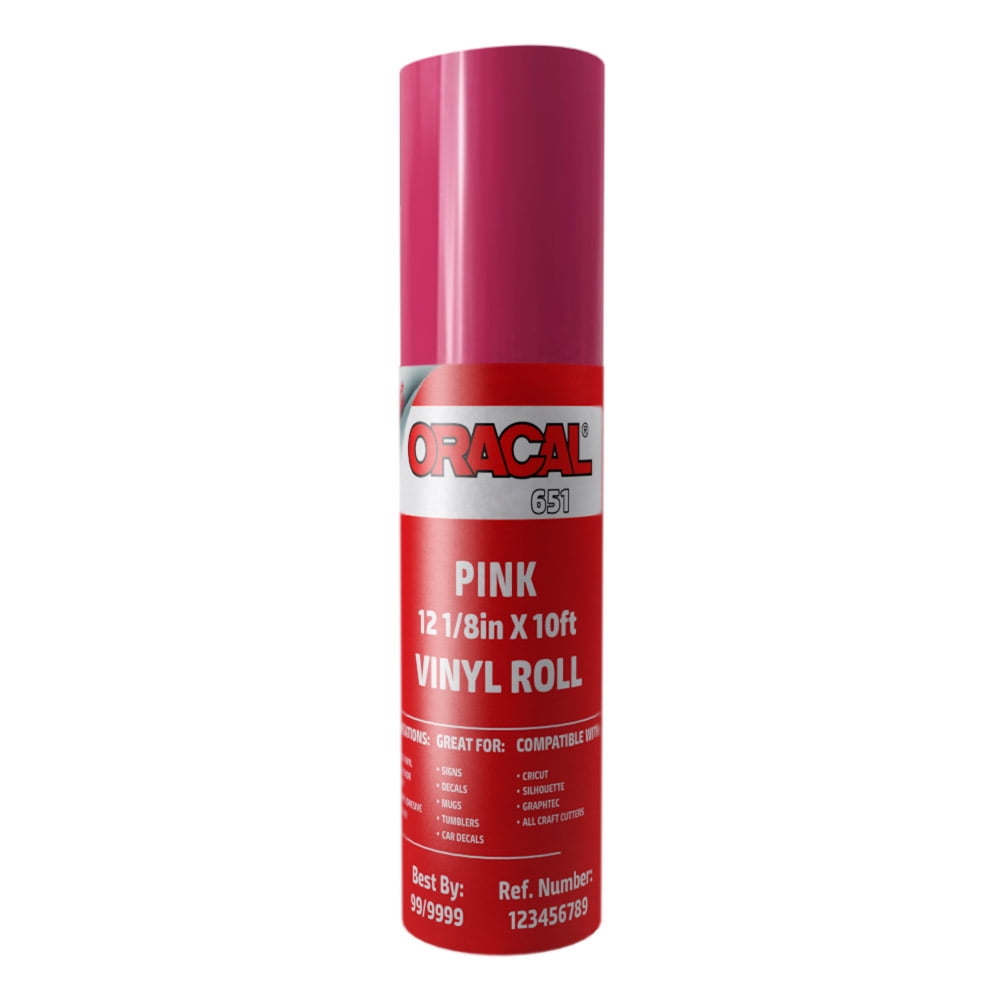 12" x 10ft Roll of Oracal 651 Pink Craft Vinyl - Adhesive Vinyl for ...