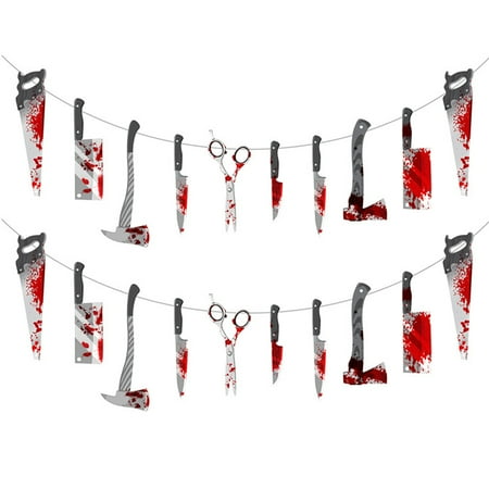 Bloody Banner Scary Hanging Banner Decor Bloody Garland Banner for ...