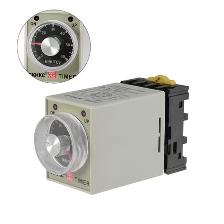 AC220V 60M 8 Terminals Range Adjustable Delay Timer Time Relay AH3-2 ...
