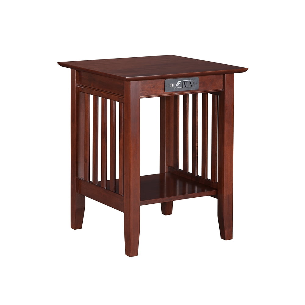 Mission Printer Stand with Charging Station in Walnut or Caramel ...