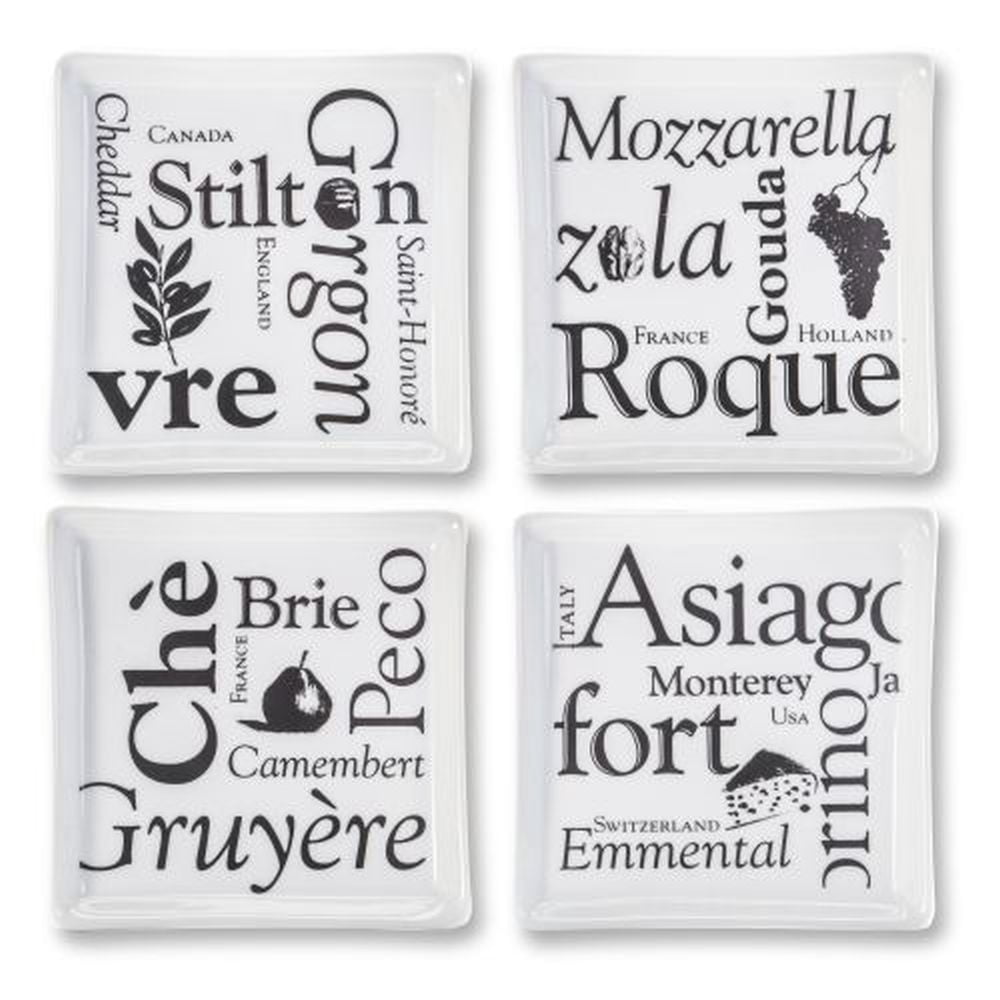 BIA Cordon Bleu Square Appetizer Plates, Set of 4, Gift Box, Porcelain ...
