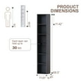 ALISENED 6 Cube Tall Skinny Bookcase, Narrow Organizer Shelf, Wood ...