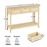 LAZZO Narrow Entryway Console Table with Storage, 3 Rattan Drawers ...