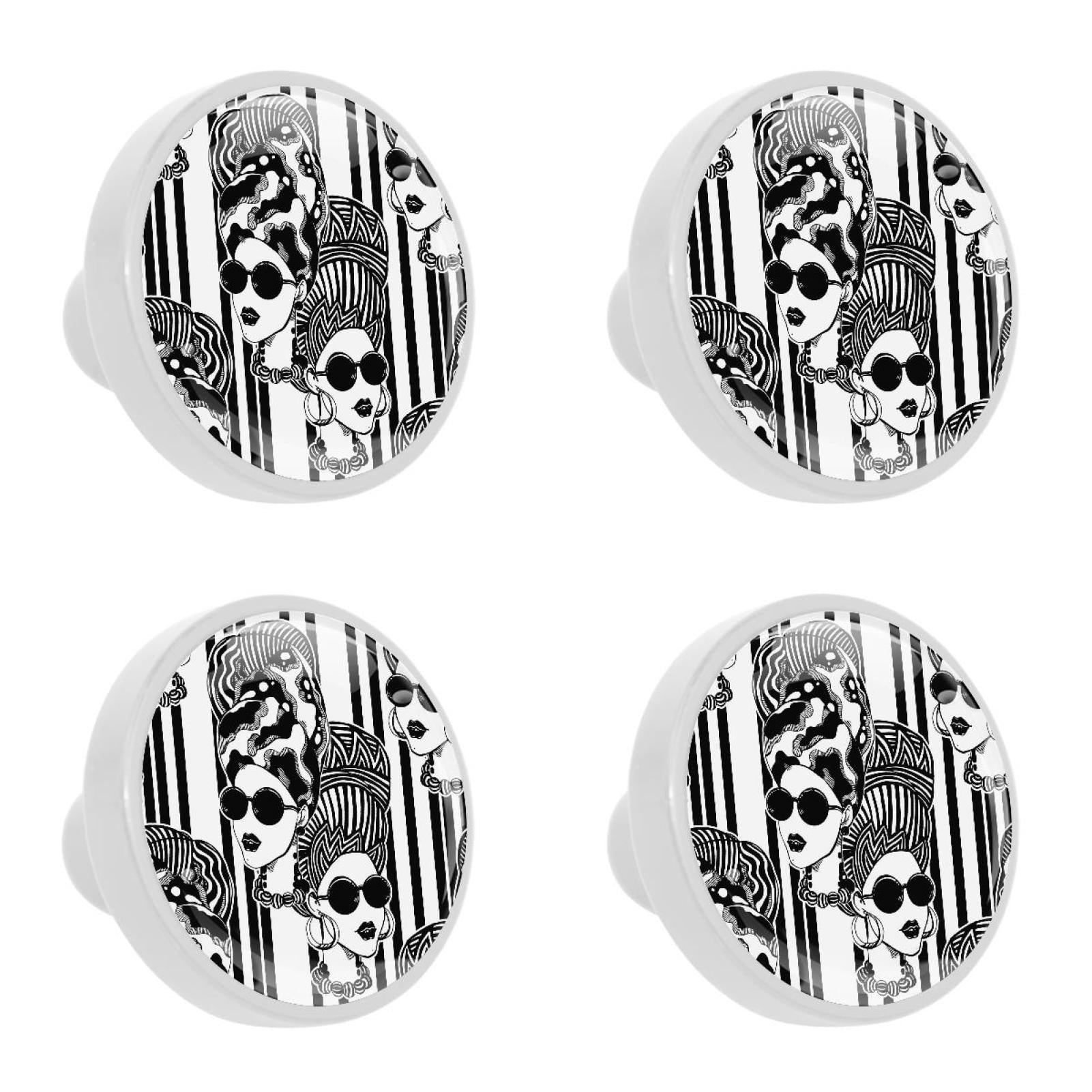 4 Pcs African Woman Head Wrap Knobs for Kitchen Cabinet Cupboard ...