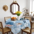 Blue Sea Turtle Starfish Blue Coral Table Cloth 54x54in, Waterproof ...