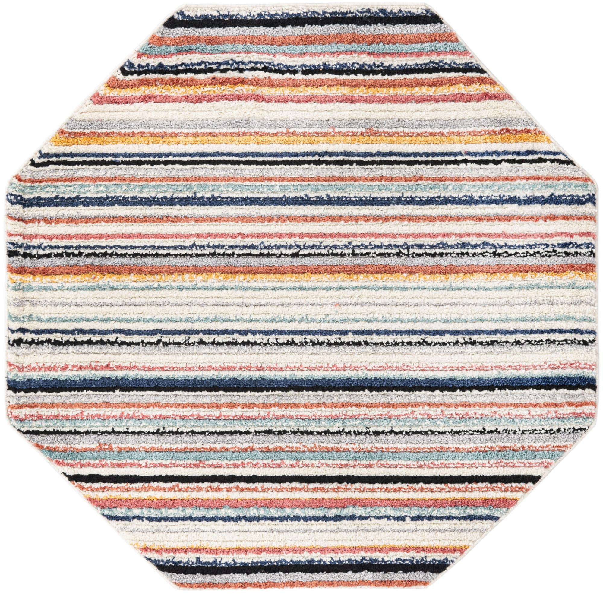 Rugs.Com Tagine Collection Rug – 5 Ft Octagon Ivory Medium-Pile Rug ...