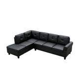 Kayto Inc 97" Modern And Contemporary Fabric 3-Piece Sectional Sofa ...