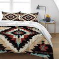 4 Piece Duvet Cover Set Twin, Vintage Abstract Ethnic Design Soft ...