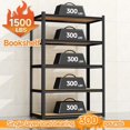 30" Wide 5-Tier Steel and Wood Book Shelf, 1500LB Capacity Adjustable ...