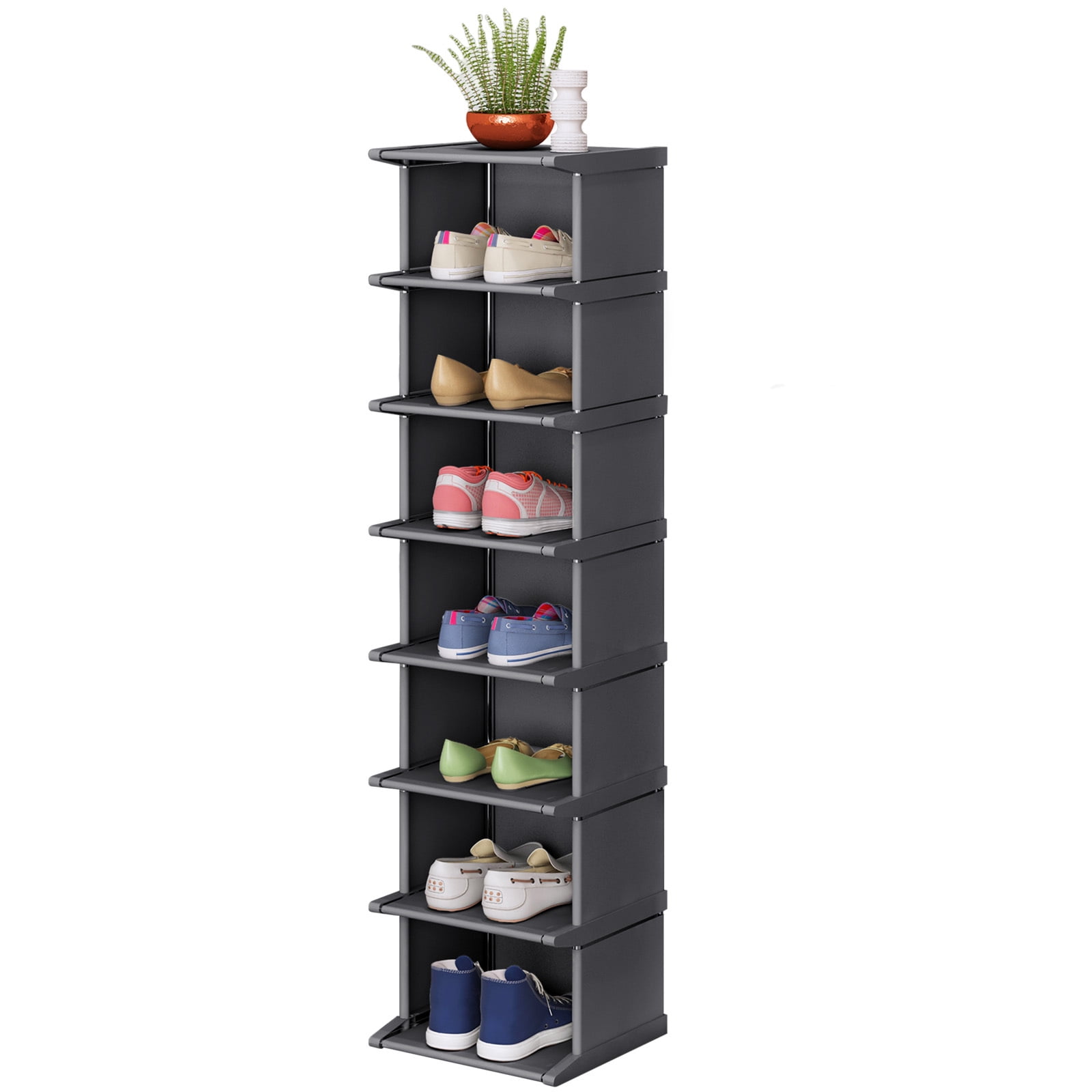 Narrow Shoe Rack 6 Tiers Tall Vertical Shoe Storage Organizer Home ...