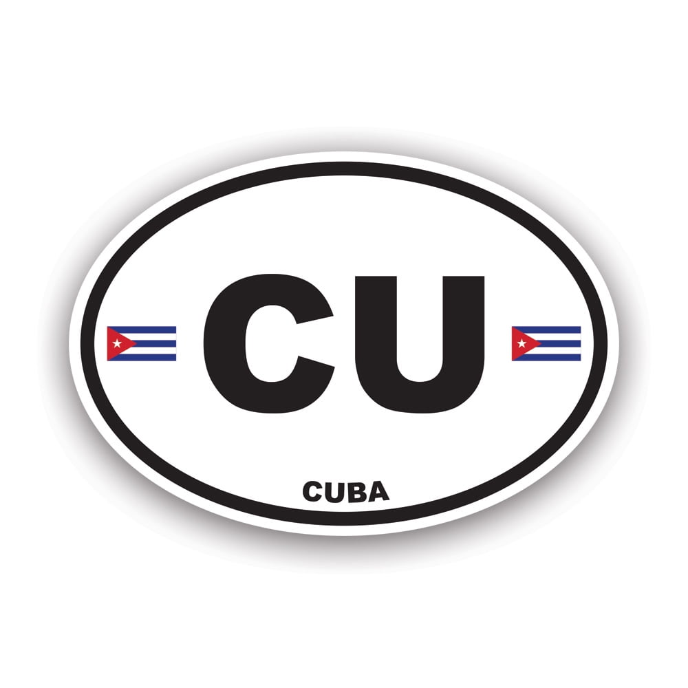 Cuba Oval Sticker Decal - Self Adhesive Vinyl - Weatherproof - Made in ...