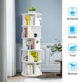 "Bimiti 5-Tier Rotating PVC Bookshelf, 20 Shelves Book Tower, Spinning ...