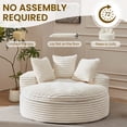 SOBREMESA Modern 55" Round Corduroy Lounge Chair, Oversized Circle ...