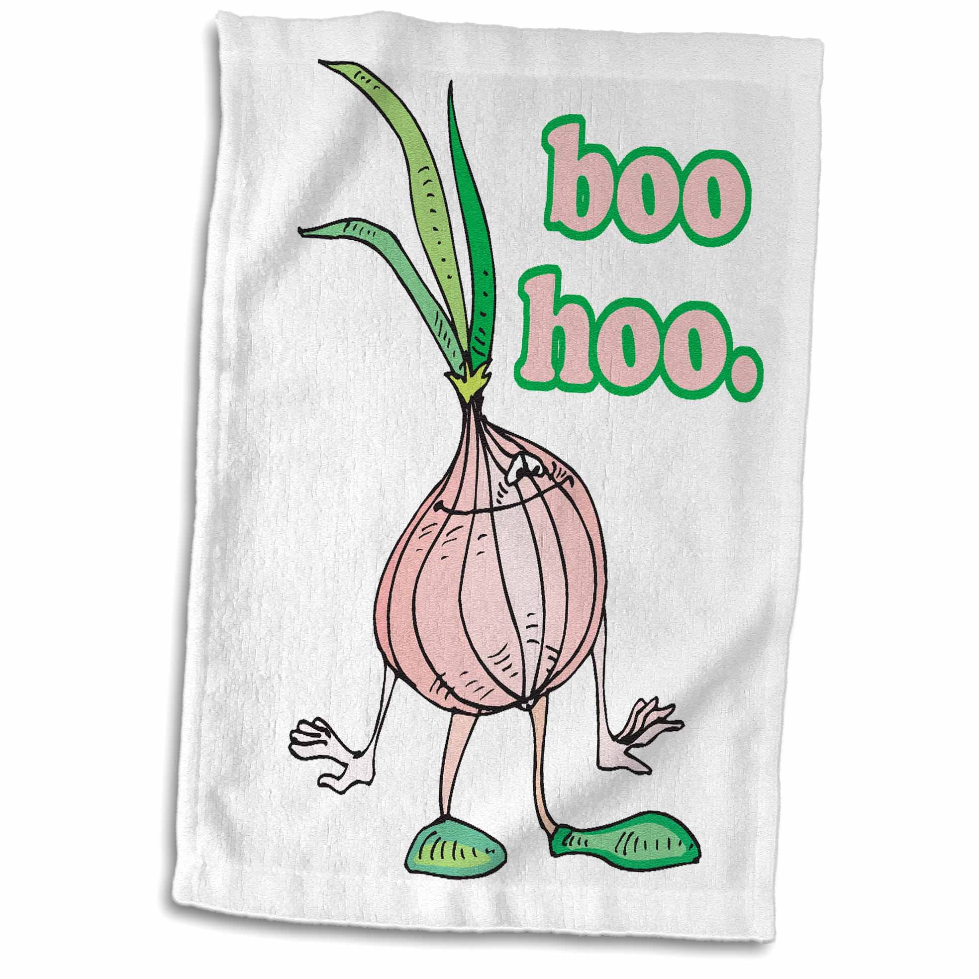 3dRose Funny Boo Hoo Crying Onion Character Food Humor - Towel, 15 by ...