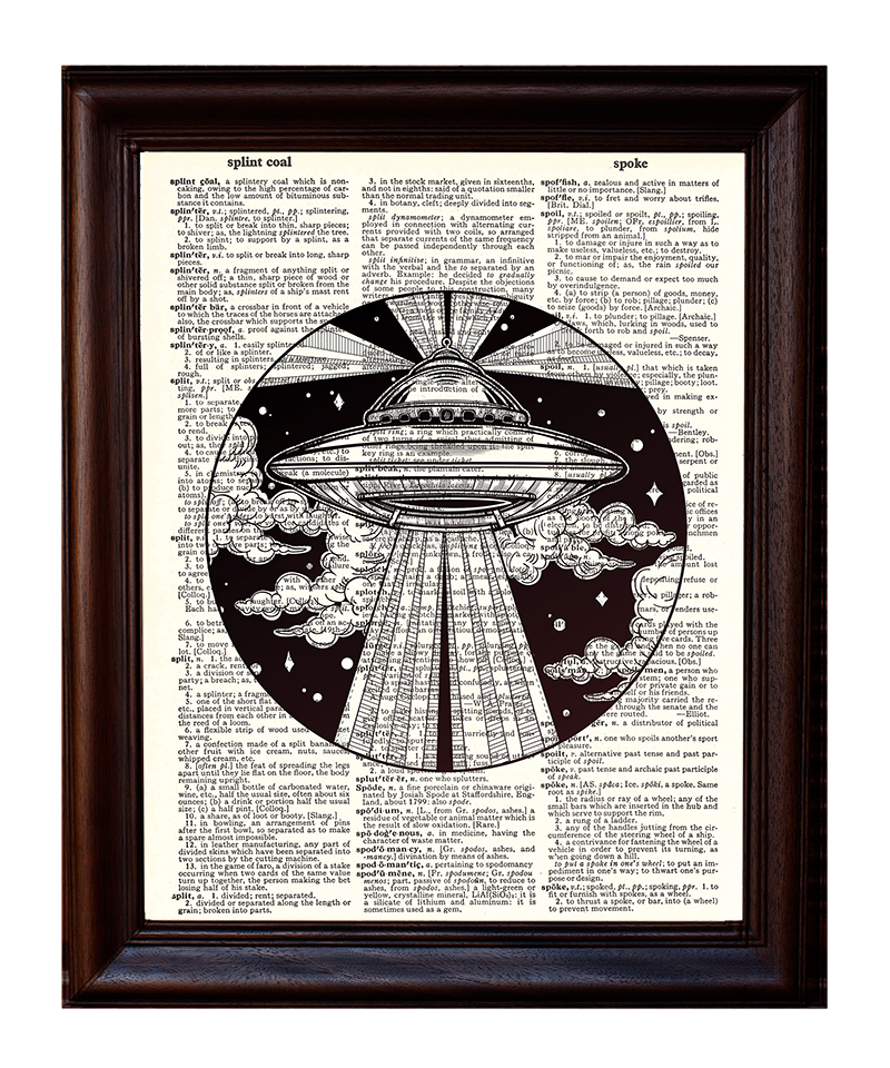 Alien Abduction - Dictionary Art Print Printed On Authentic Vintage ...