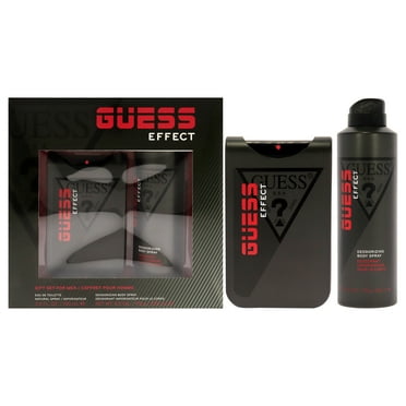 Guess Man Gold 3 Pc Gift Set (2.5oz EDT Spray + 6.0oz Deodorizing Body ...
