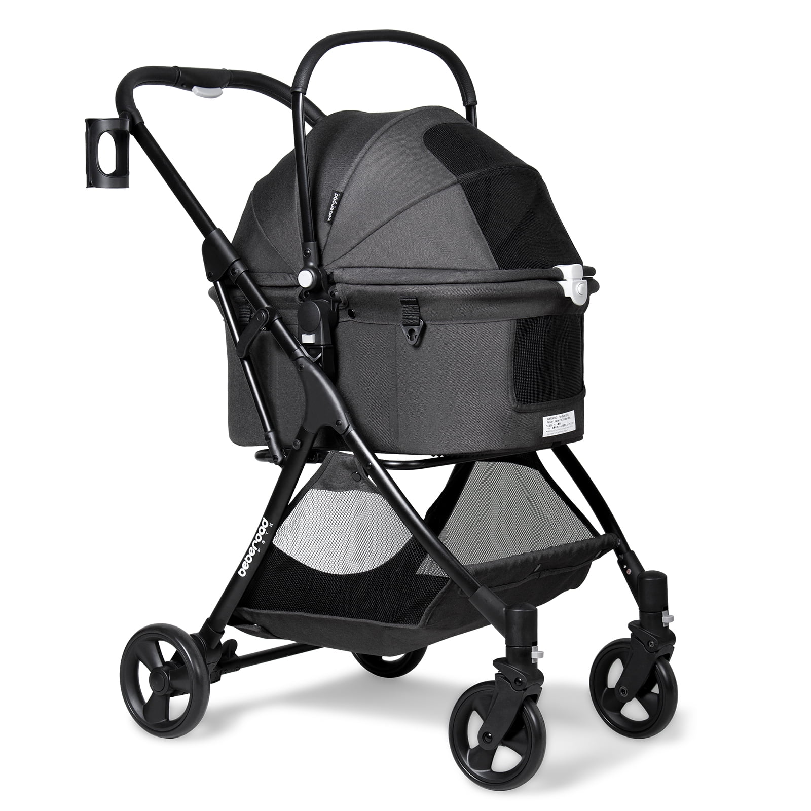 Beberoad Pets Pet Stroller for Small Dogs & Cats, with Removable Basket ...