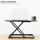 VIVO Black Ultra Slim 26" Desktop Converter, Sit Stand Tabletop Monitor ...