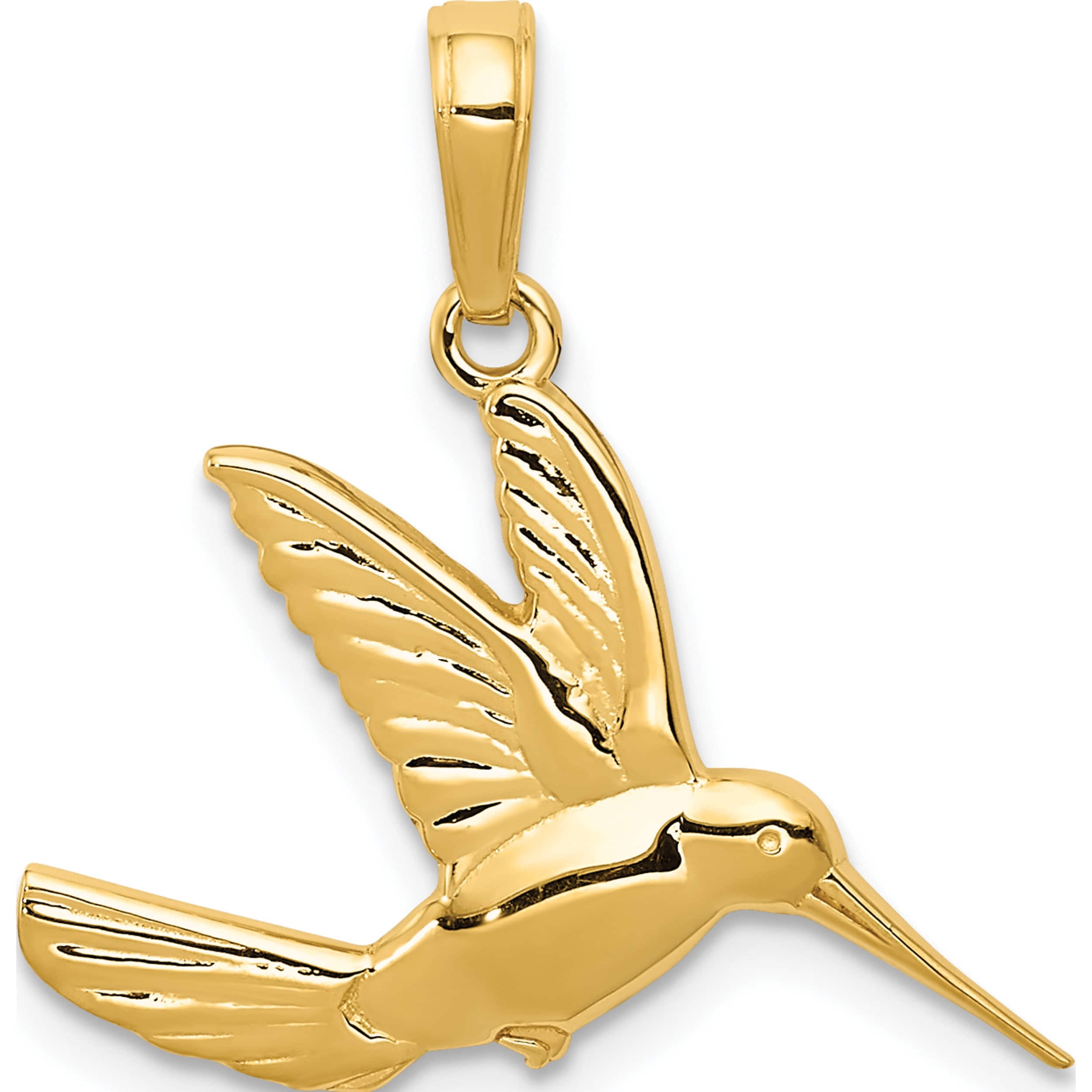 14K Yellow Gold Hummingbird In Flight Pendant (21 X 21) Made Peru c3477 ...