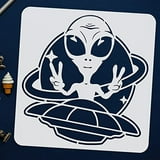 1pc Alien Stencils for Painting Reusable Alien and UFO Pattern Drawing ...
