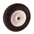 Flat Free 16x5.00-8 Tire with 1 inch Bearings, 3” Center Hub Turf Tread ...