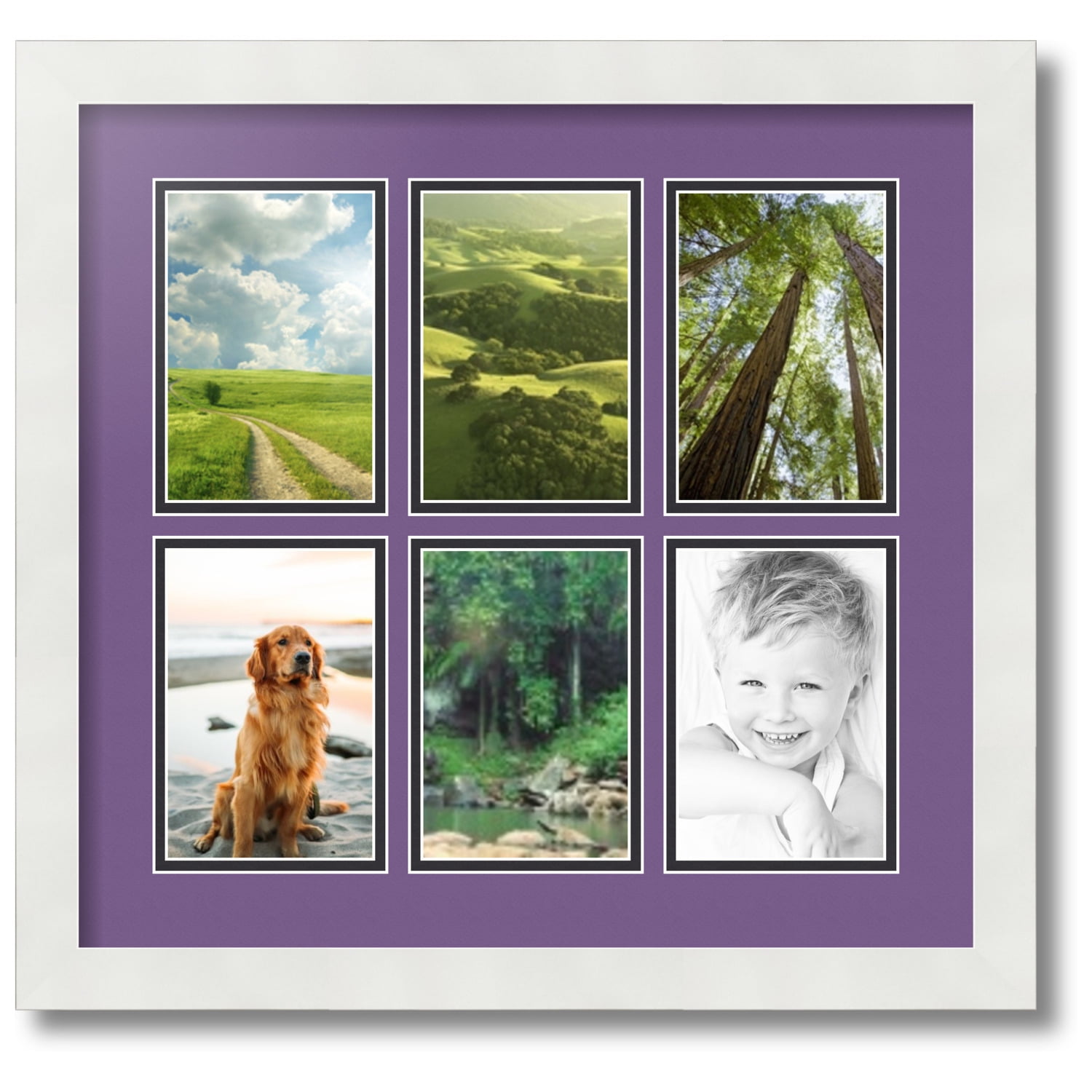 ArtToFrames Collage Photo Picture Frame with 6 - 4x6 Openings, Framed ...