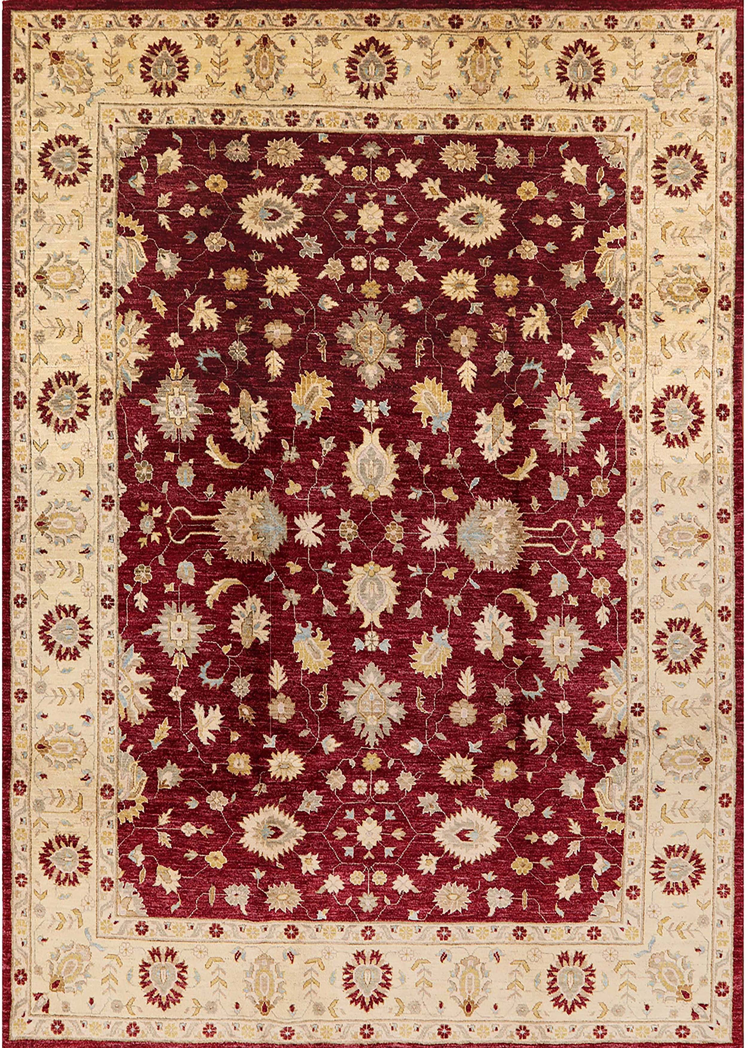 Ahgly Company Indoor Rectangle Mid-Century Modern Red Oriental Area ...