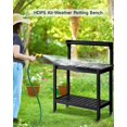 Outdoor Potting Bench with Sliding Tabletop, 4 Wheels, Removable Sink ...