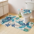 Boho Blue Sea Turtle Bathroom Rugs Set Wood Grain Non Slip Absorbent ...
