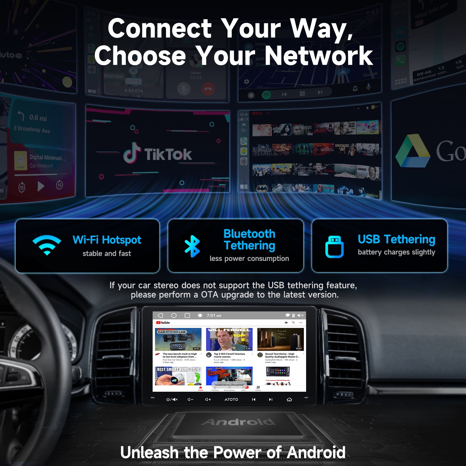 Estéreo para autovil Din doble de 9 pulgadas con Guatemala | Ubuy