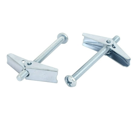 1/4" x 3" Male Thread Spring Loaded Hollow Wall Round Head Toggle Bolt ...