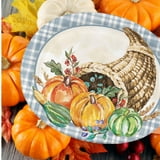 Decadent Cornucopia Oval Thanksgiving Dinner Paper Plates 9.25"x12 ...