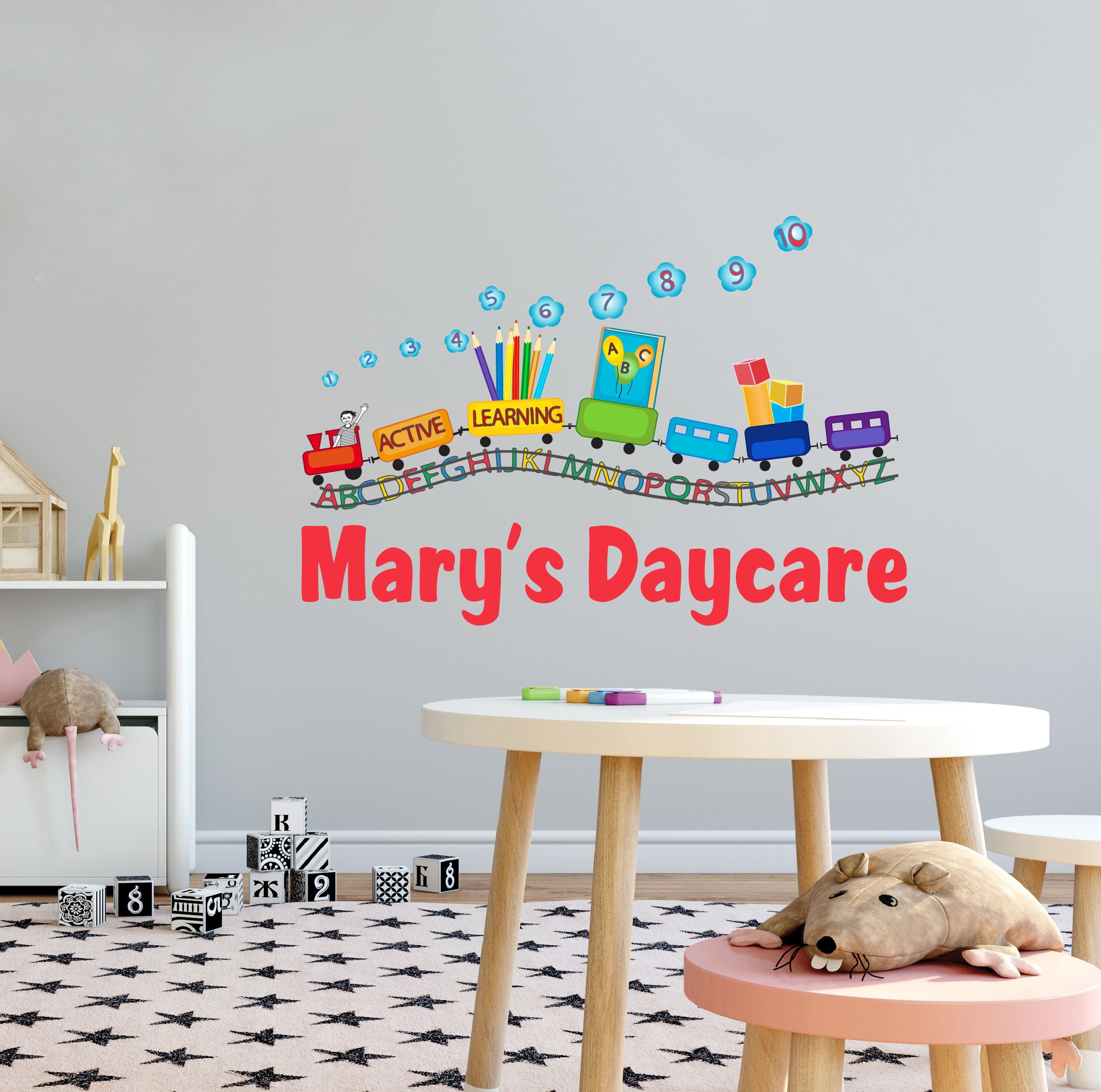 KIDS DAYCARE - Toy Train Letter Alphabet Railway Decoration ...