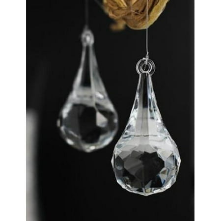 Acrylic Crystal Raindrop Chandelier Drops, Clear, 2-Inch, 12-Piece ...
