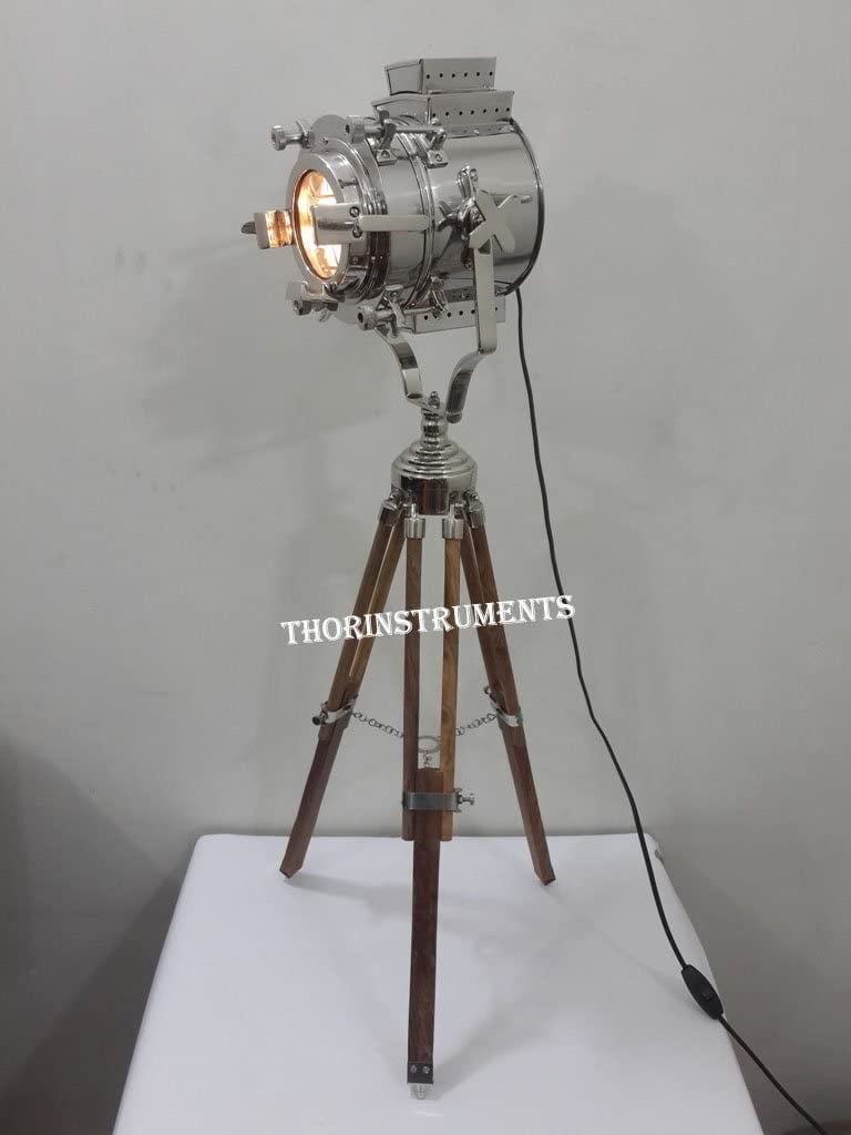 NAUTICAL DESIGNER SEARCHLIGHT TRIPOD STAND SPOT LIGHT STUDIO TABLE LAMP ...