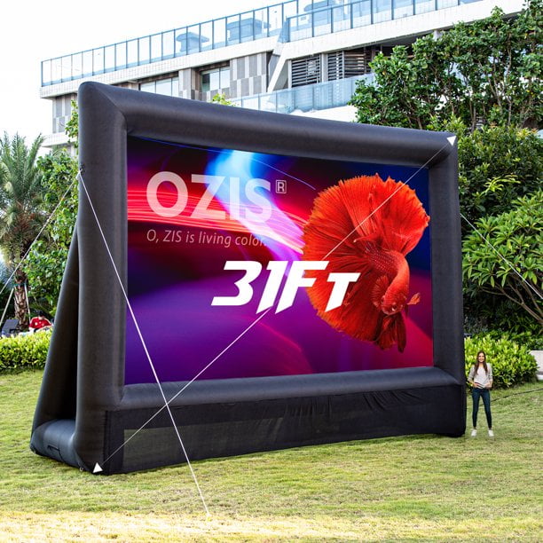 OZIS 31Ft Inflatable Outdoor Projector Movie Screen Blow up Mega Movie ...